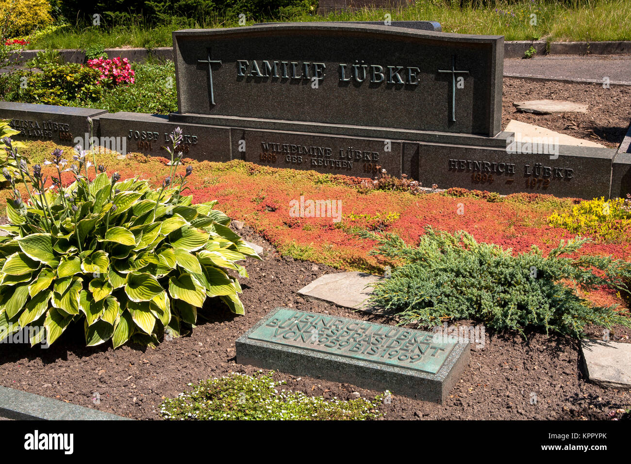 Germany, Sauerland region, the grave of Heinrich Luebke in the district ...