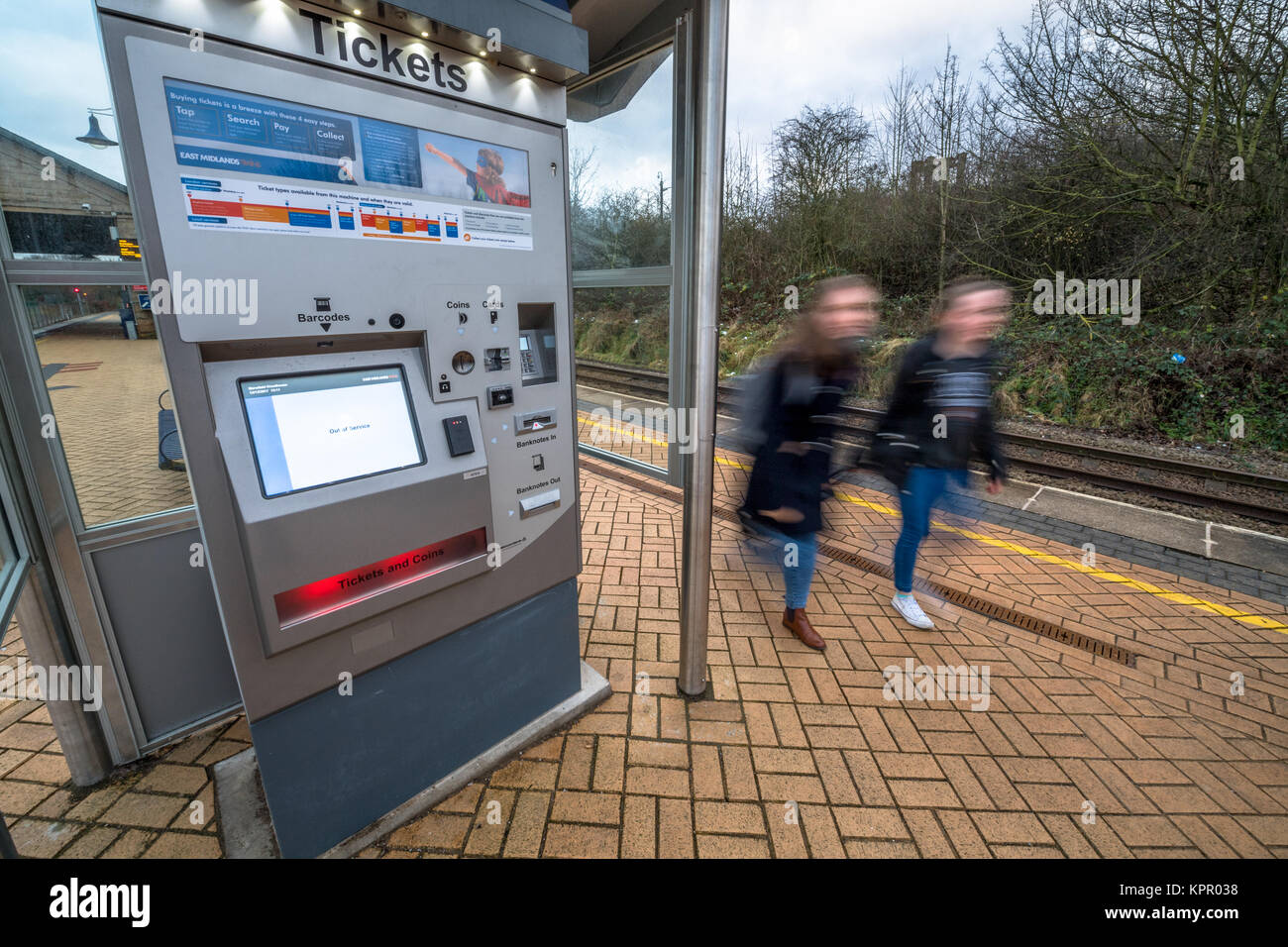 Out of service train ticket machine on a East Midlands trains station ...