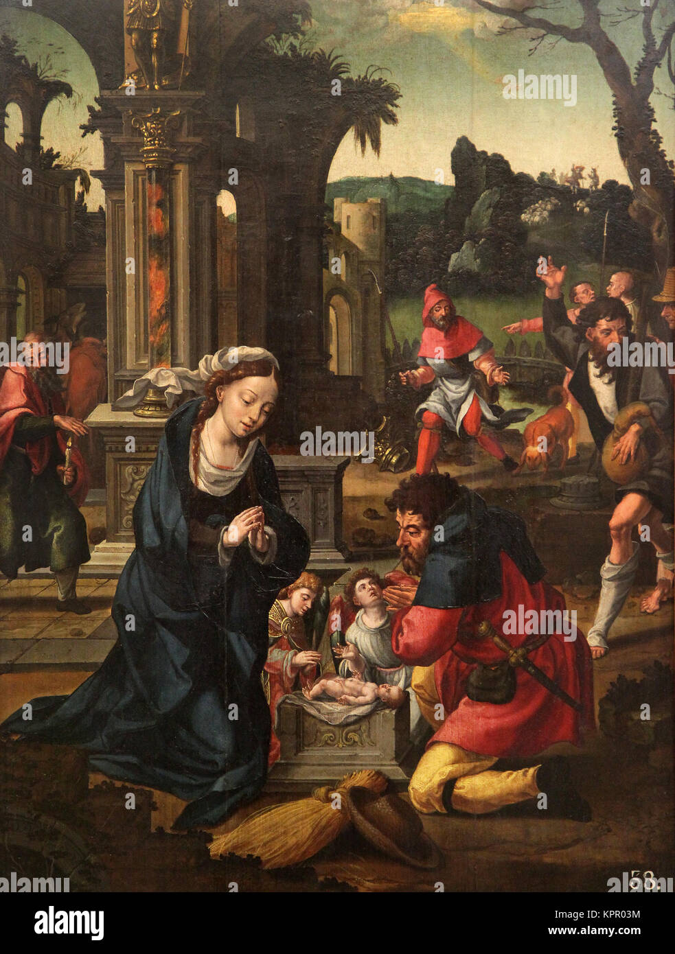 The Adoration of the Shepherds by Pieter Coecke van Aelst or Pieter Coecke van Aelst the Elder ...