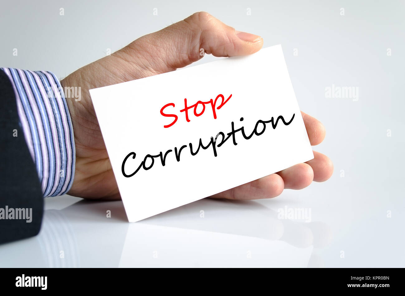 Stop corruption text concept Stock Photo - Alamy