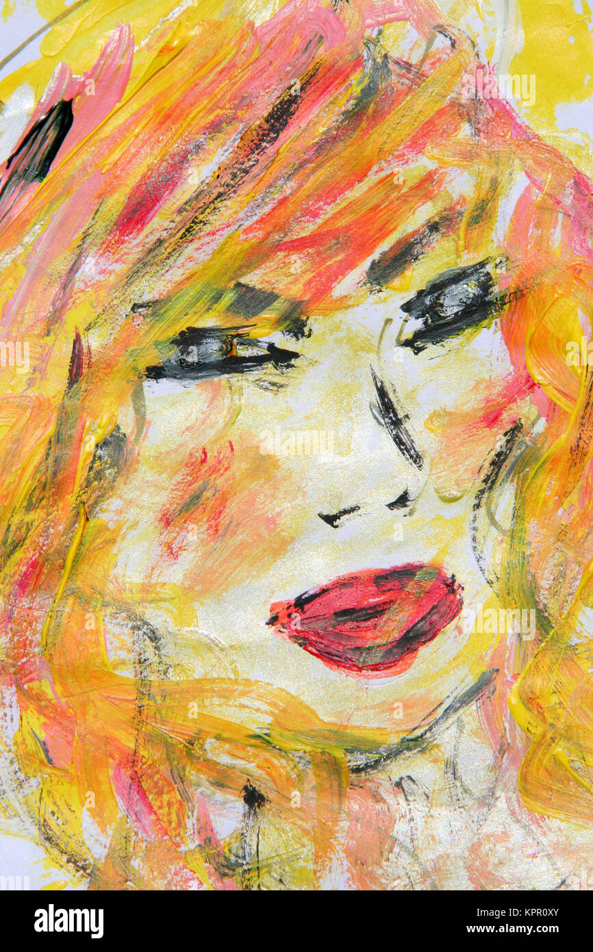 painted portrait as background Stock Photo - Alamy