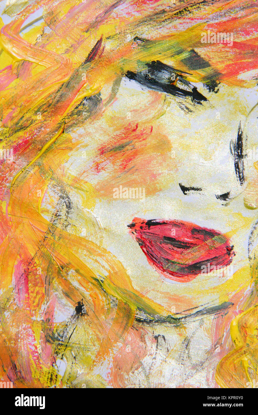 painted portrait as background Stock Photo - Alamy