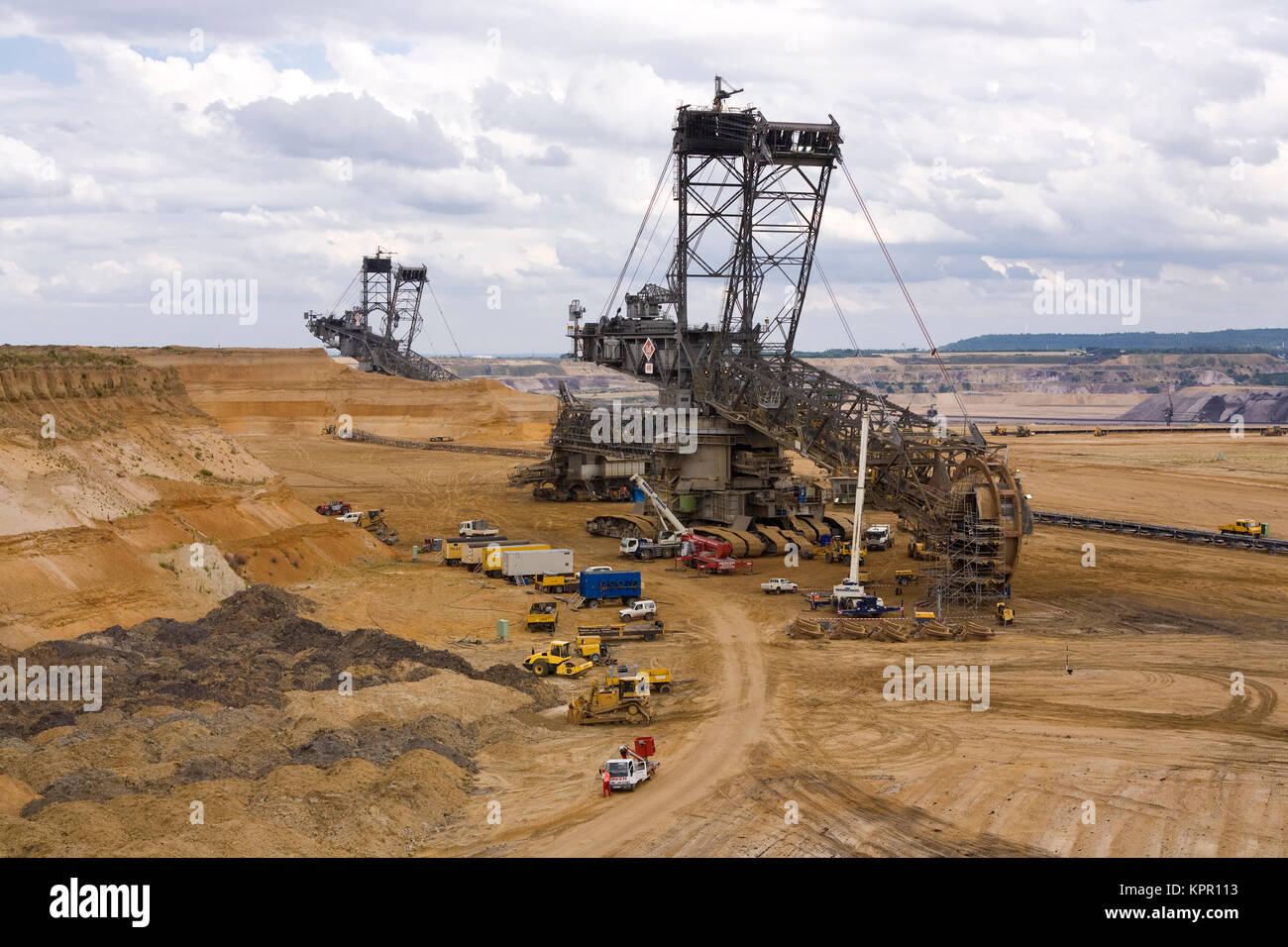 Europe, Germany, brown coal opencast mining Grazweiler near Juechen ...