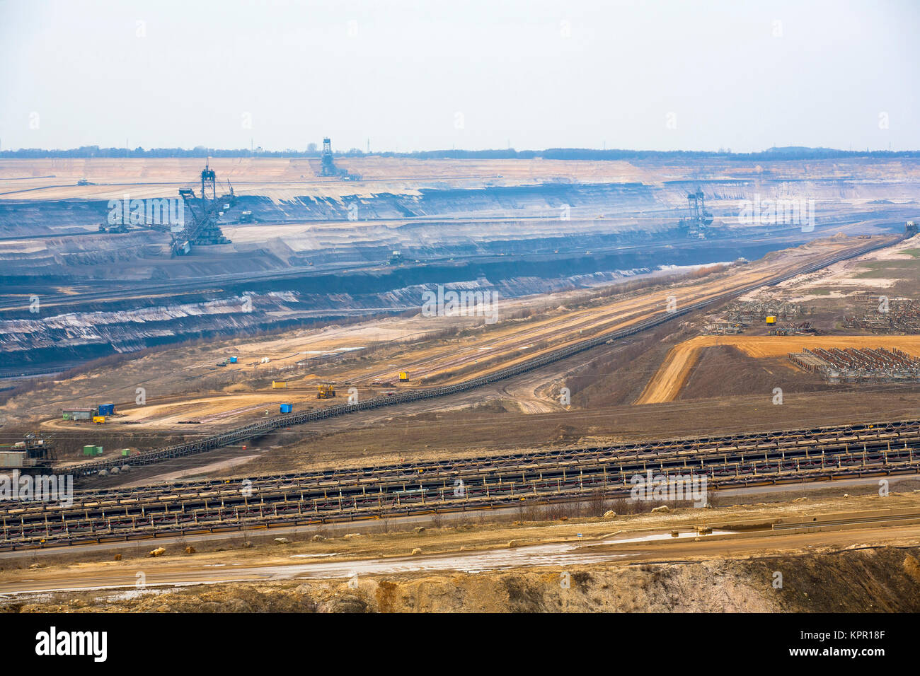 Europe, Germany, brown coal opencast mining Grazweiler near Juechen ...