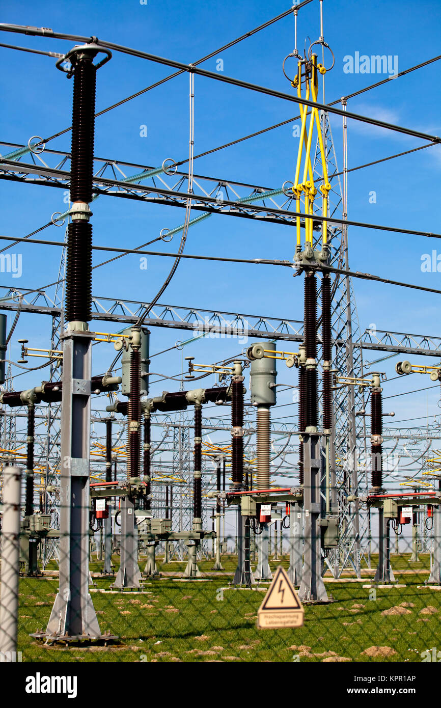 Europe, Germany, high voltage switchgear in Bergheim-Rheidt. Europa ...