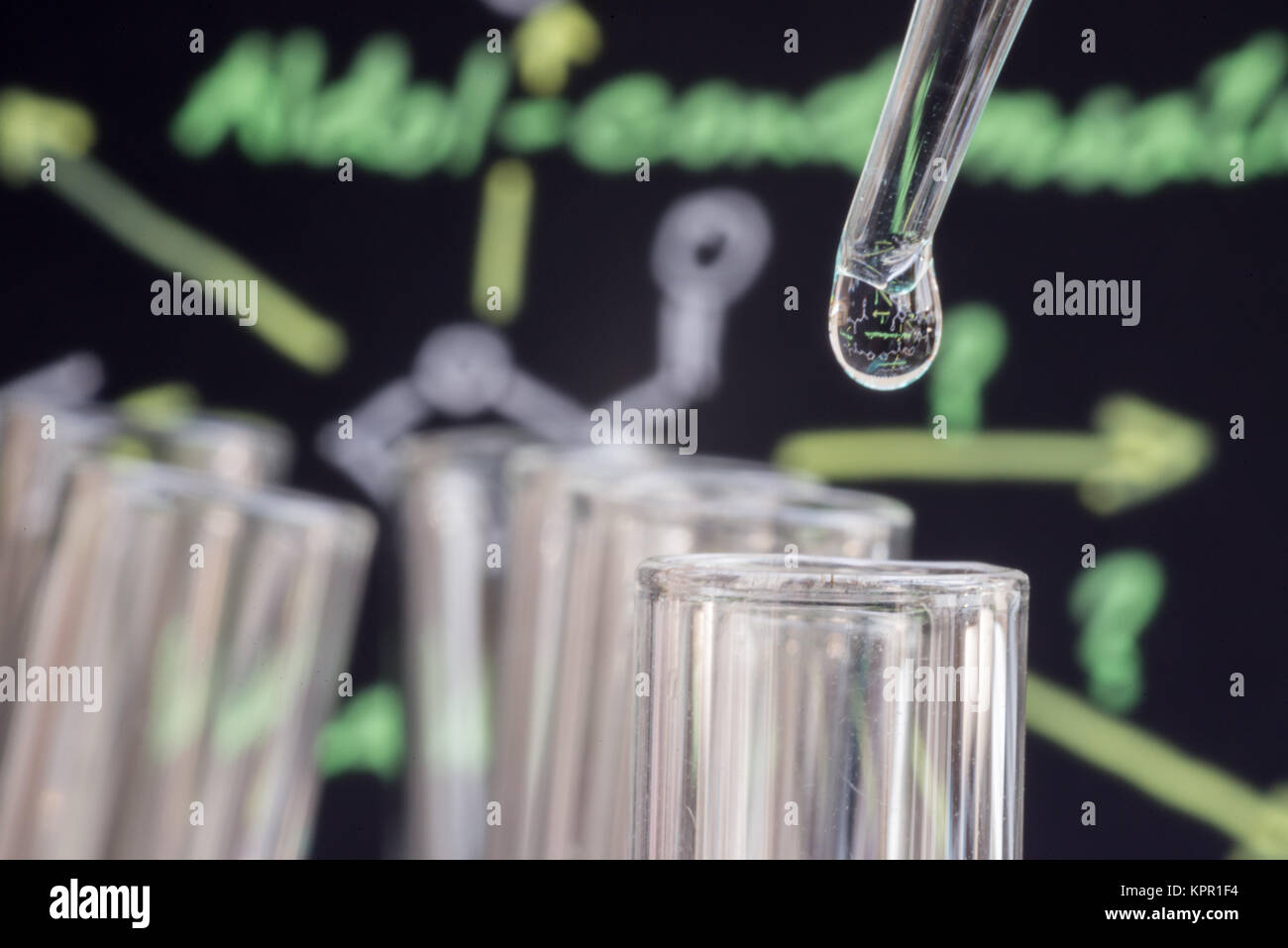 Liquid drop on test tube Stock Photo - Alamy
