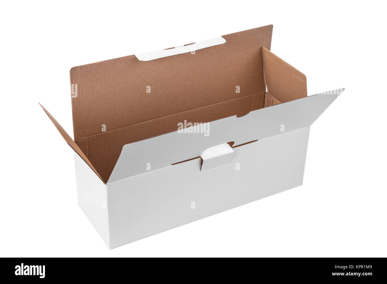 Open paper box on the white background Stock Photo - Alamy