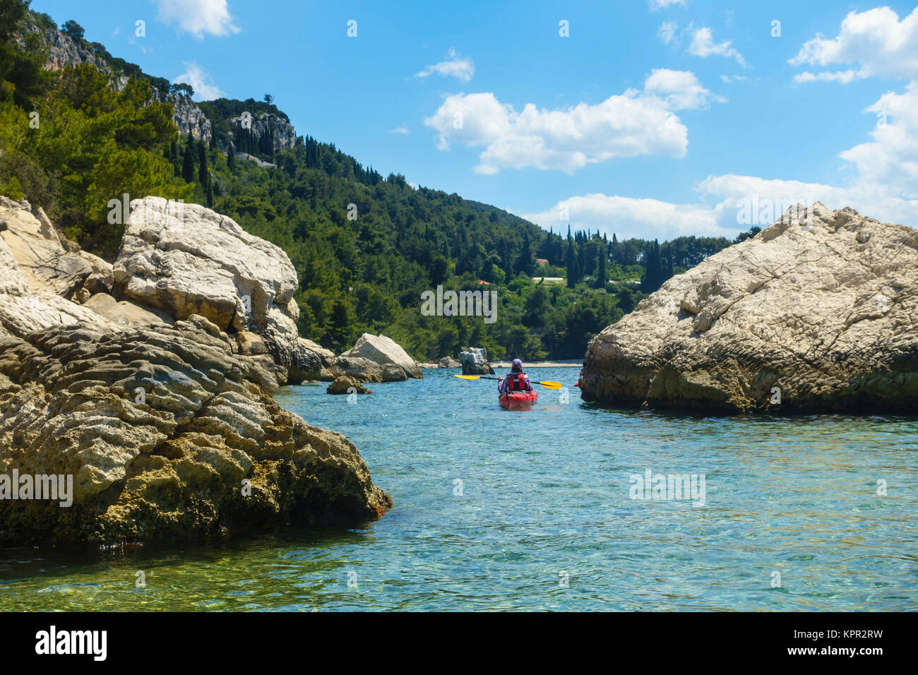Sea kayaking near Split, Croatia Stock Photo - Alamy
