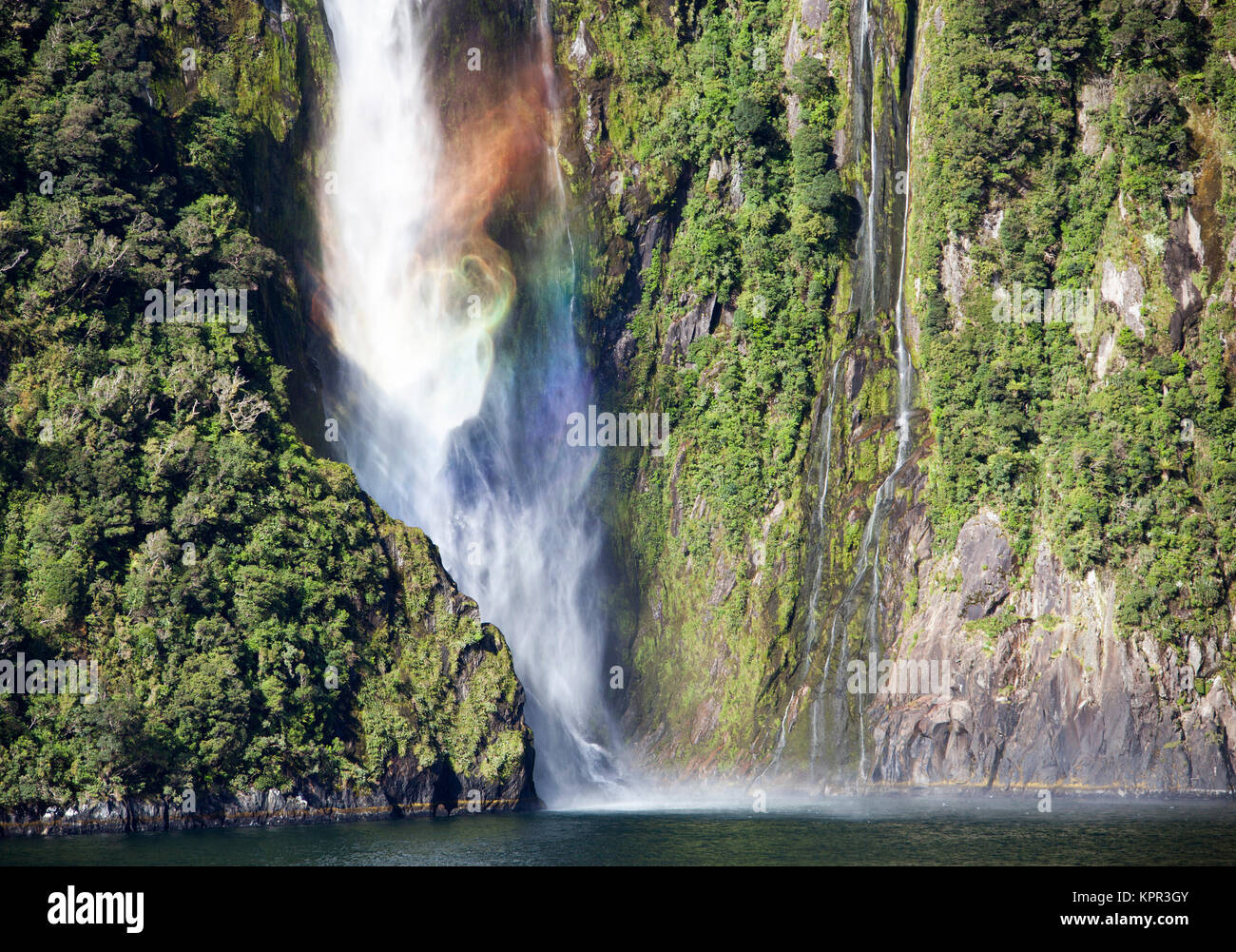 Milford Sound Waterfall Stock Photo - Alamy