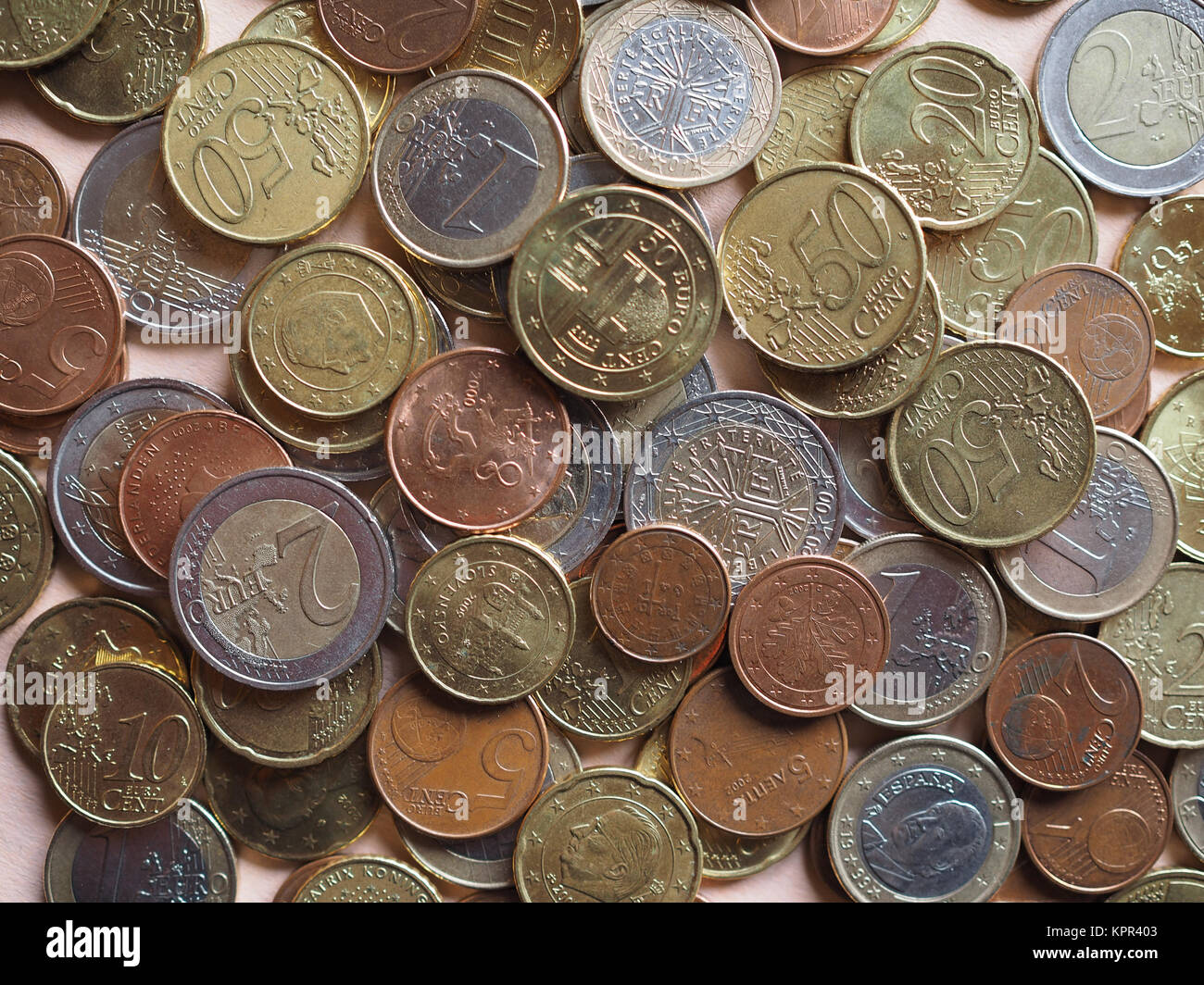 Euro coins background Stock Photo - Alamy