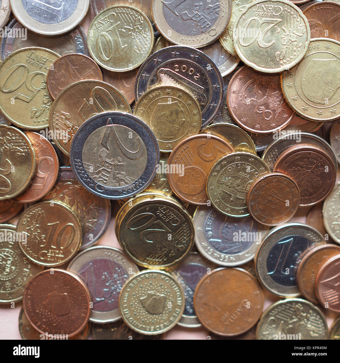 Euro coins background Stock Photo - Alamy