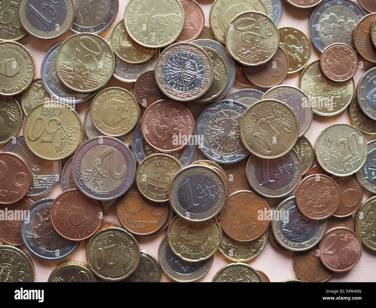 Euro coins background Stock Photo - Alamy