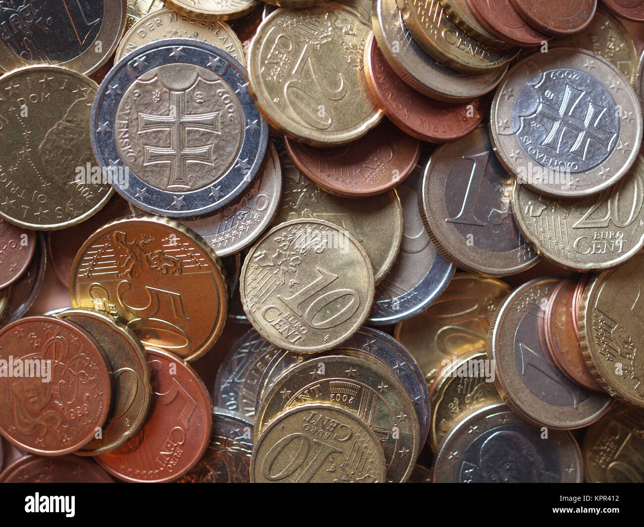 Euro coins background Stock Photo - Alamy