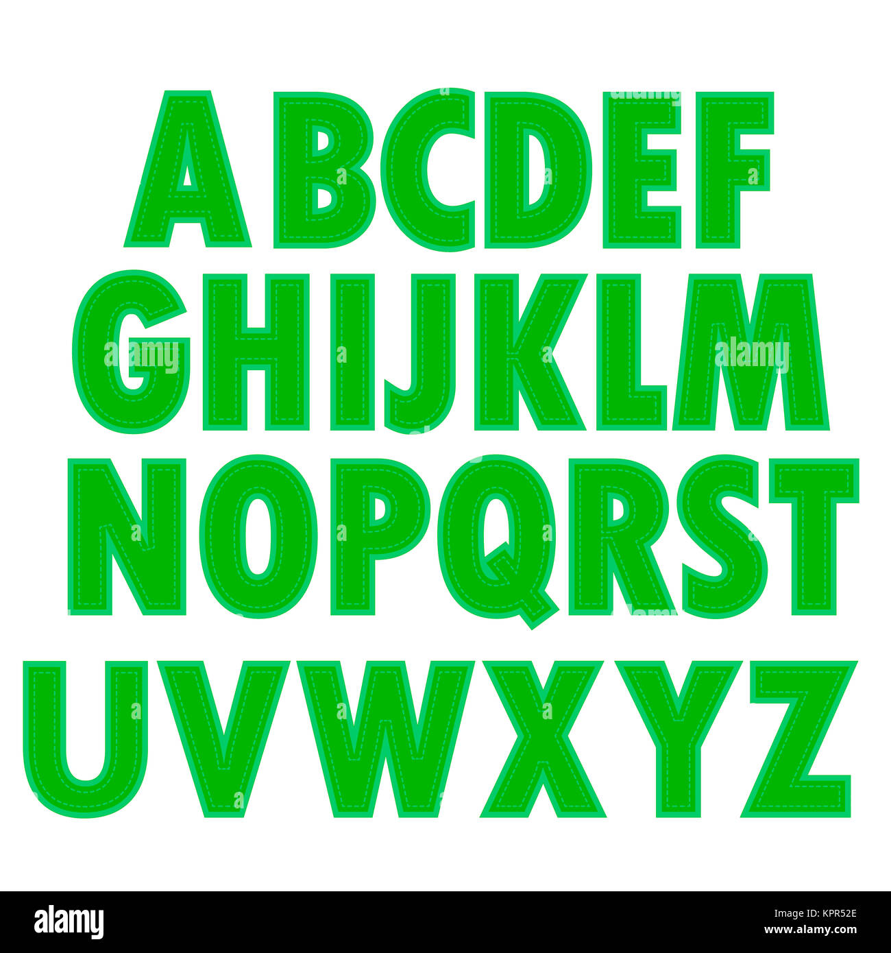 Green Textile Alphabet Stock Photo - Alamy