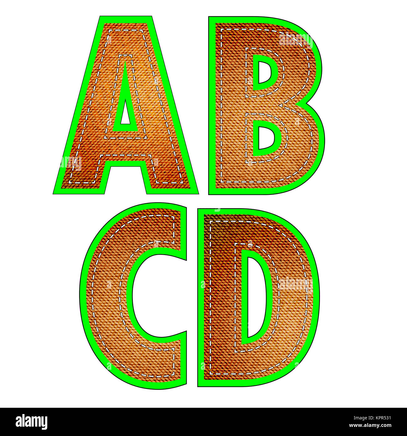 Set of Jeans Letters Stock Photo - Alamy