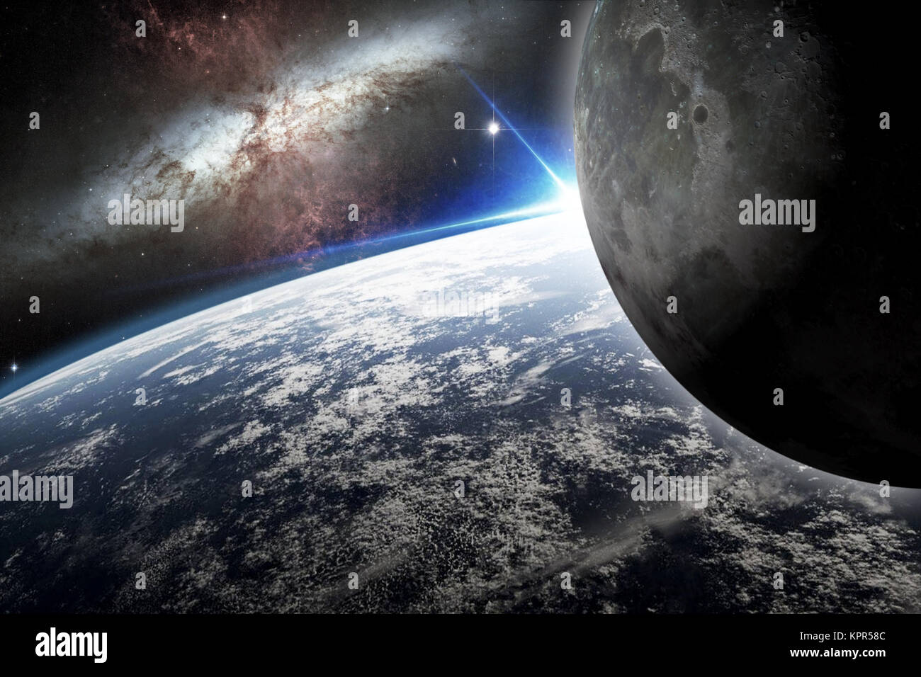 Earth and moon Stock Photo - Alamy