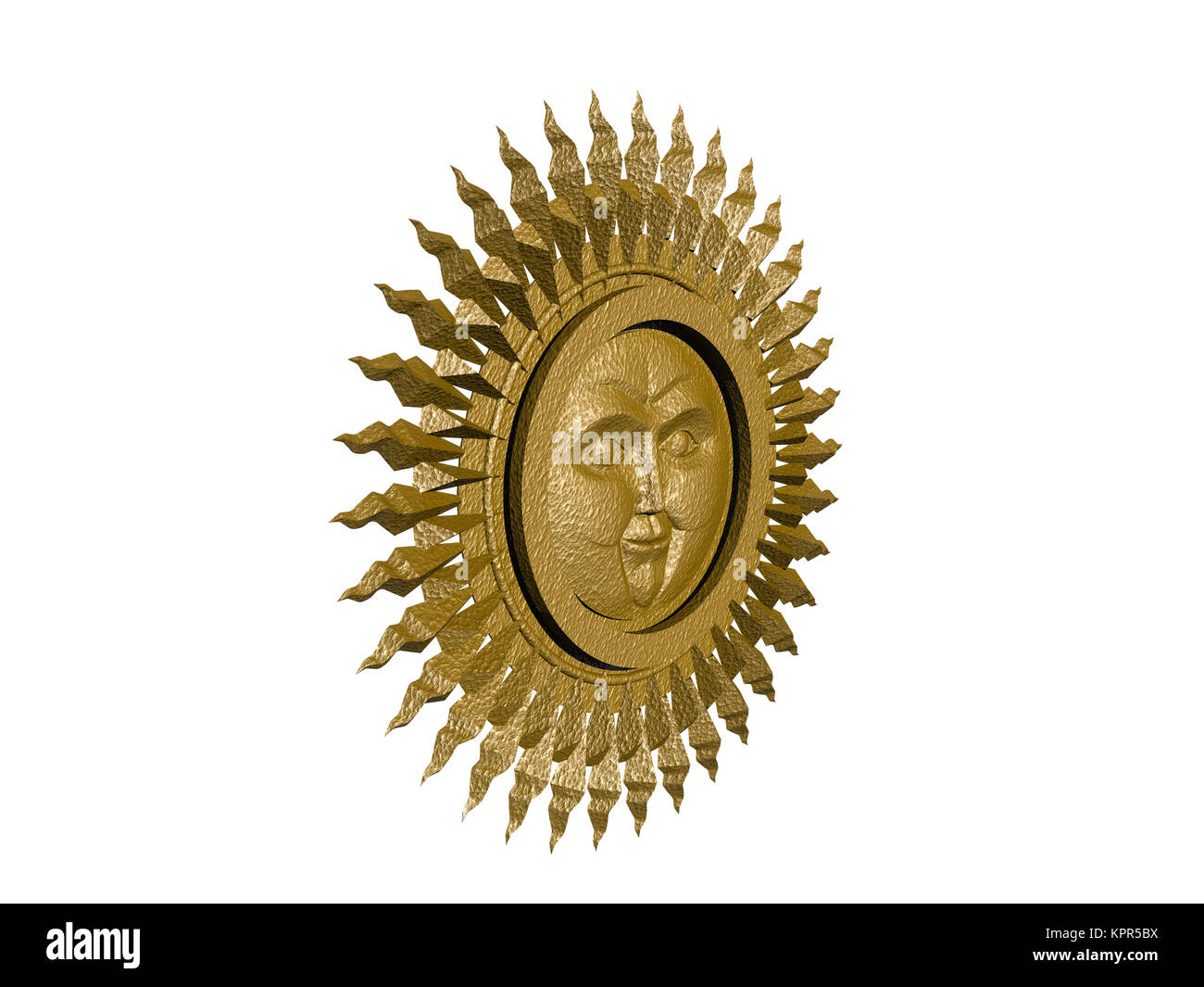 sun symbol of brass isolated Stock Photo - Alamy