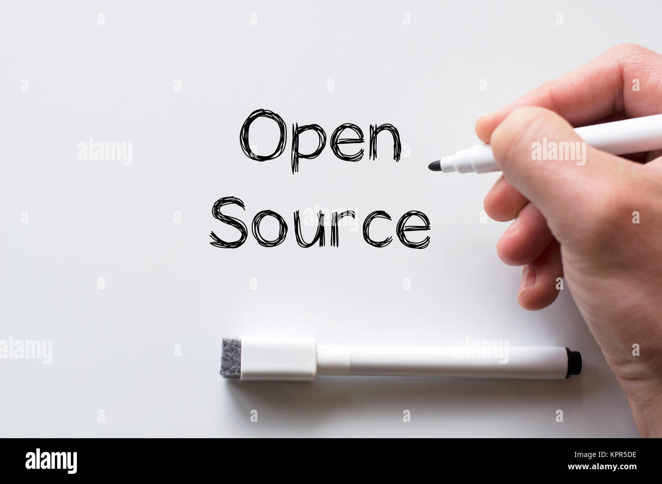 Open source written on whiteboard Stock Photo - Alamy