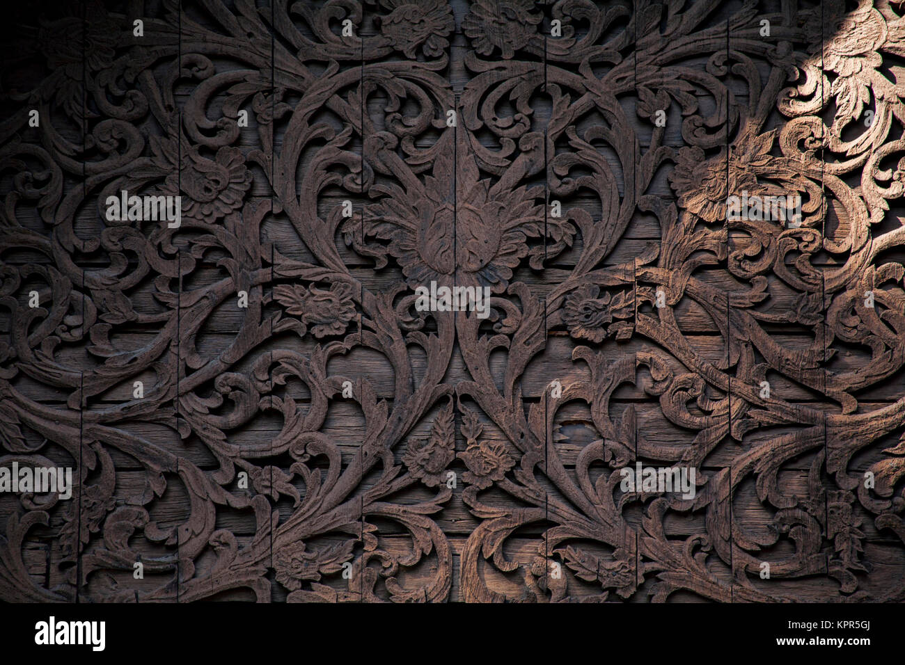 Traditional wooden carving details / old Asian carving Stock Photo - Alamy