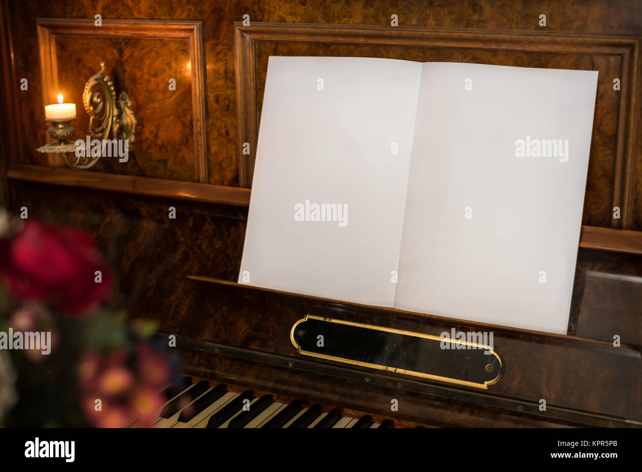 Antique open music book hi-res stock photography and images - Alamy