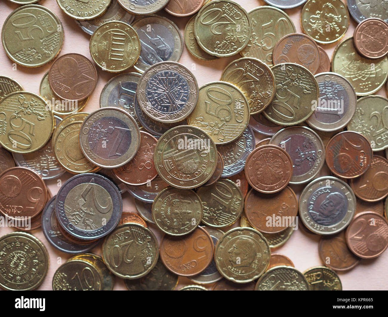 Euro coins background Stock Photo - Alamy