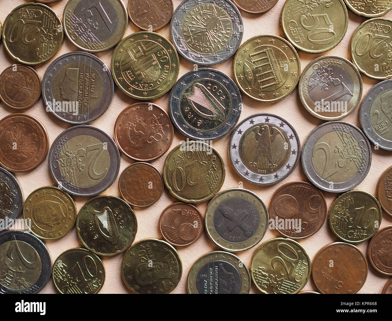 Euro coins background Stock Photo - Alamy