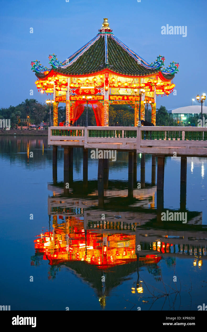 chinese pavilion at the lake Stock Photo - Alamy