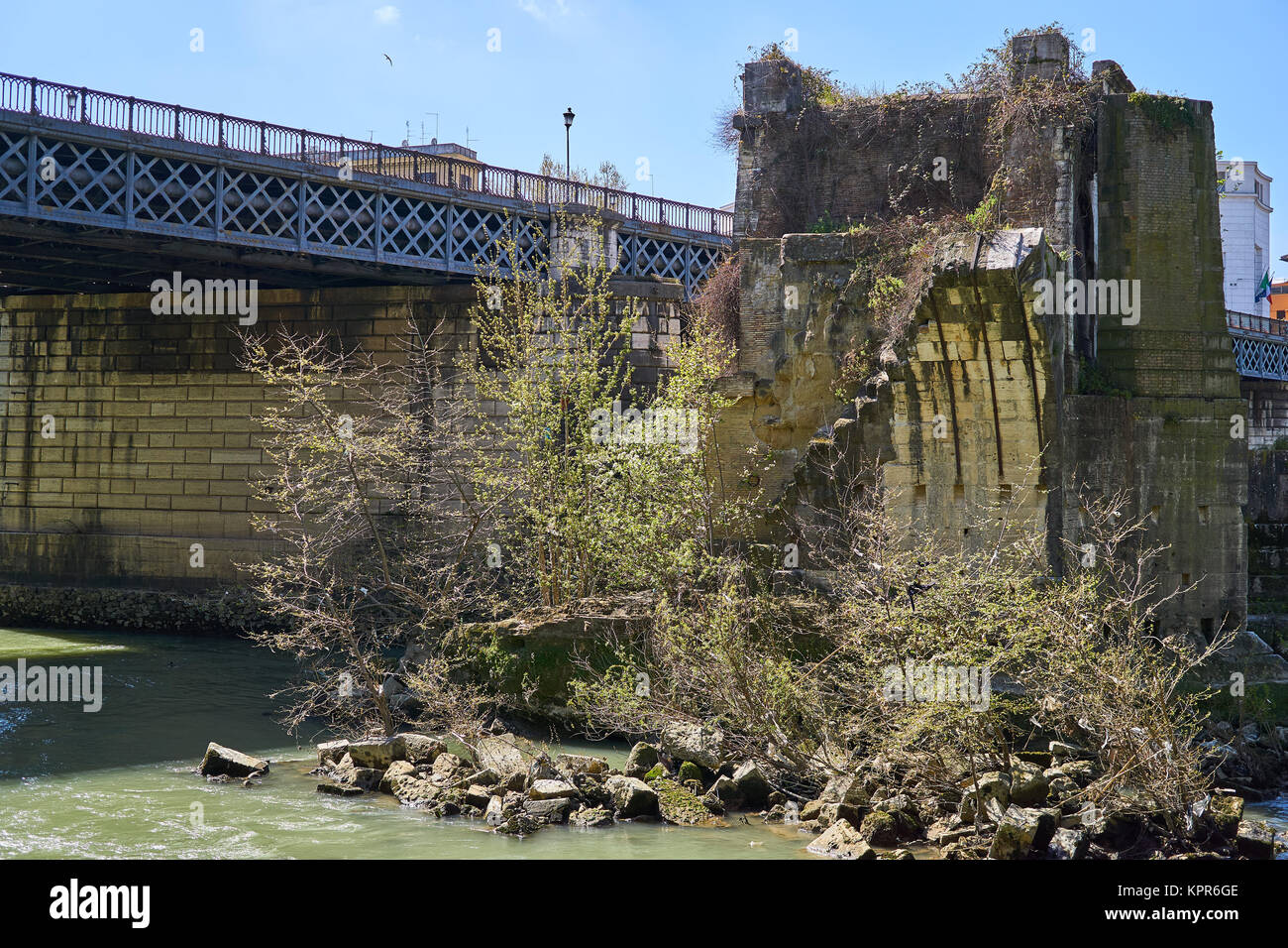 Bridge with ruins Stock Photo - Alamy