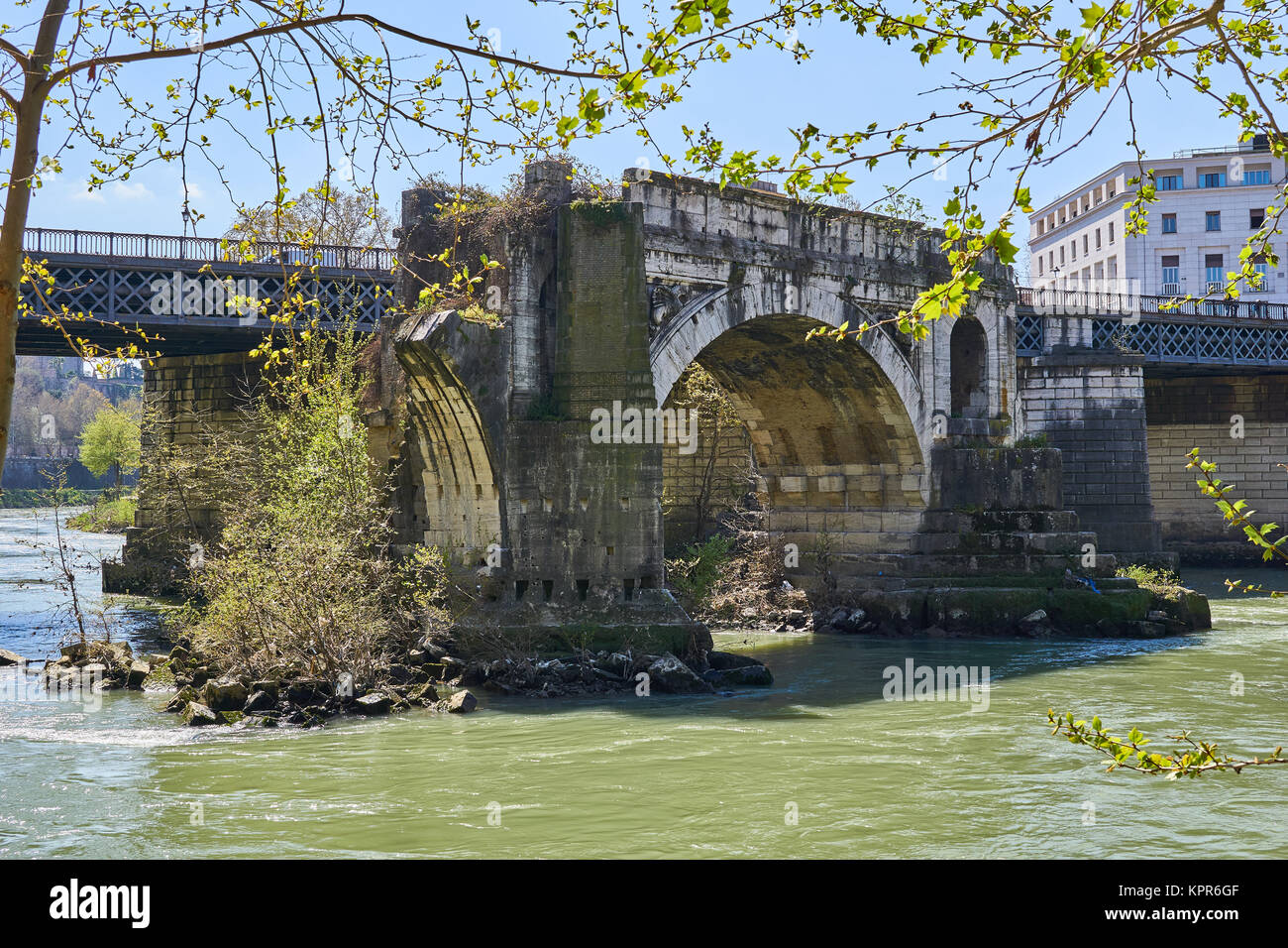 Bridge with ruins Stock Photo - Alamy