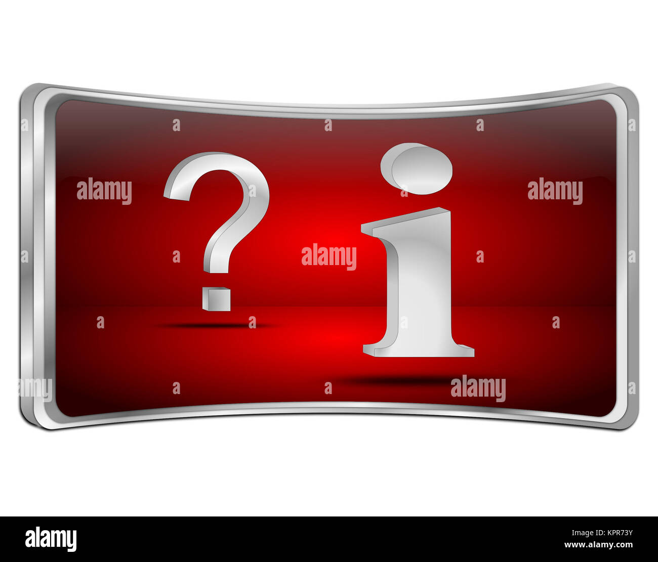 information and question button - 3D illustration Stock Photo - Alamy
