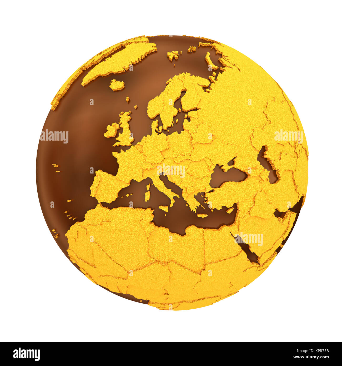 Europe on chocolate Earth Stock Photo - Alamy
