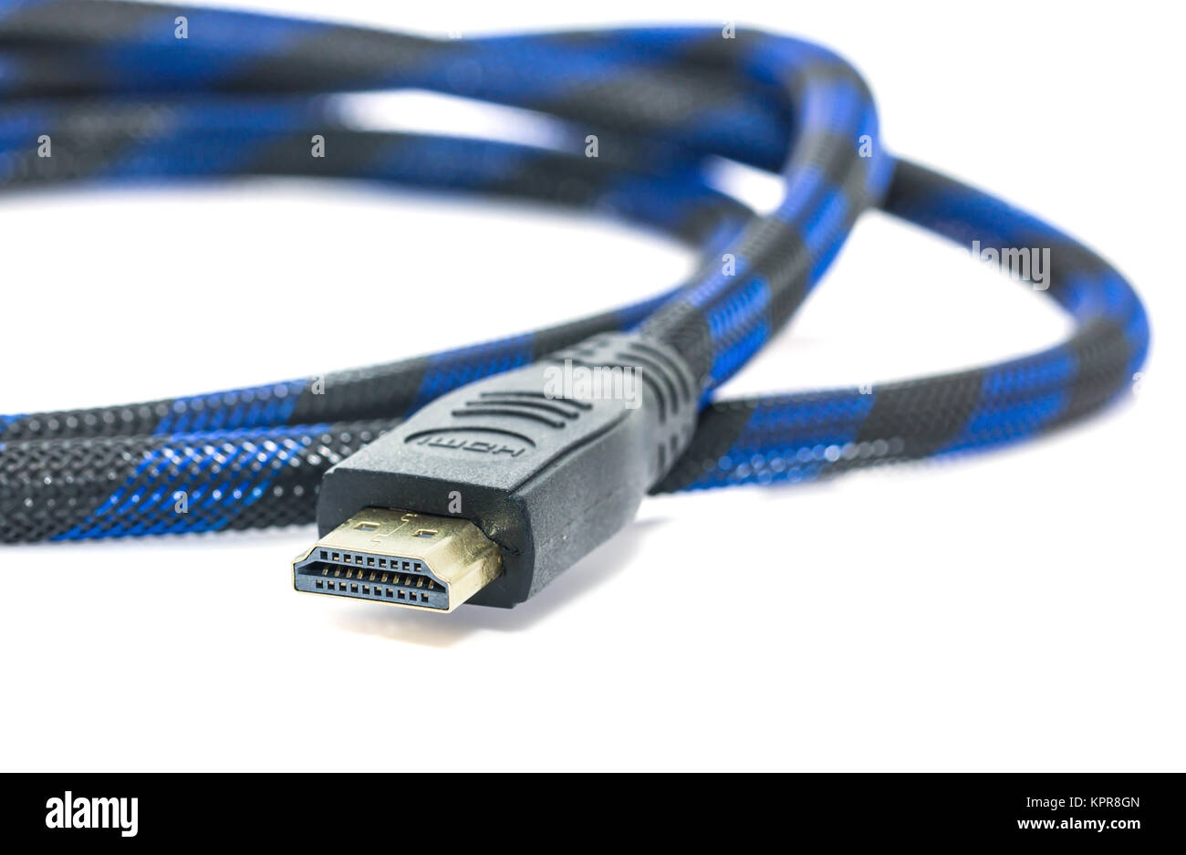 HDMI cable on a white background Stock Photo - Alamy