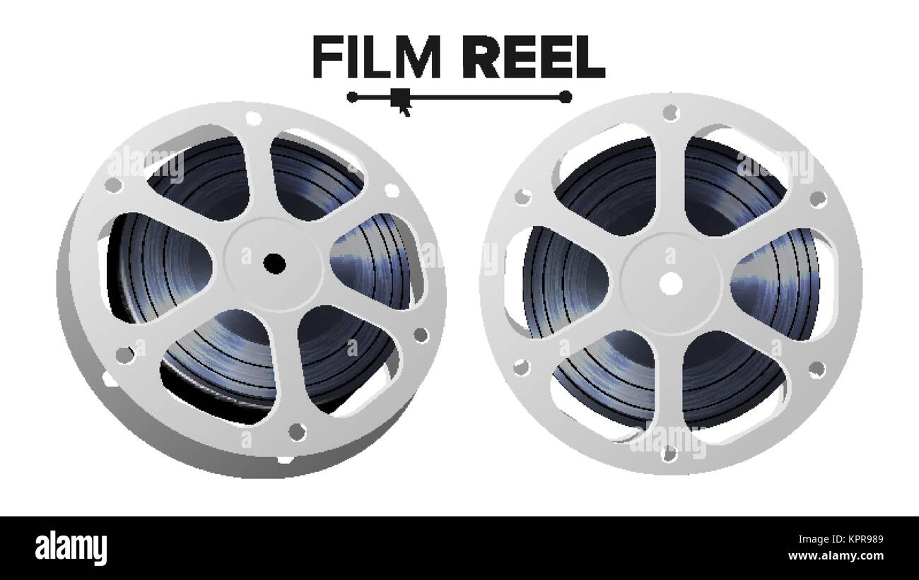 Film Reel Vector. Retro Movie Object. Classic Twisted Cinema Tape ...