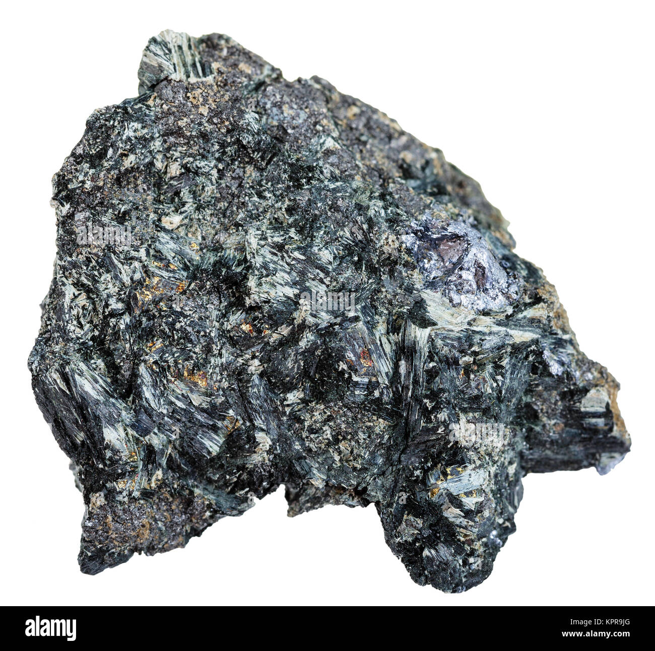 gray crystal of Molybdenite on Glaucophane rock Stock Photo - Alamy