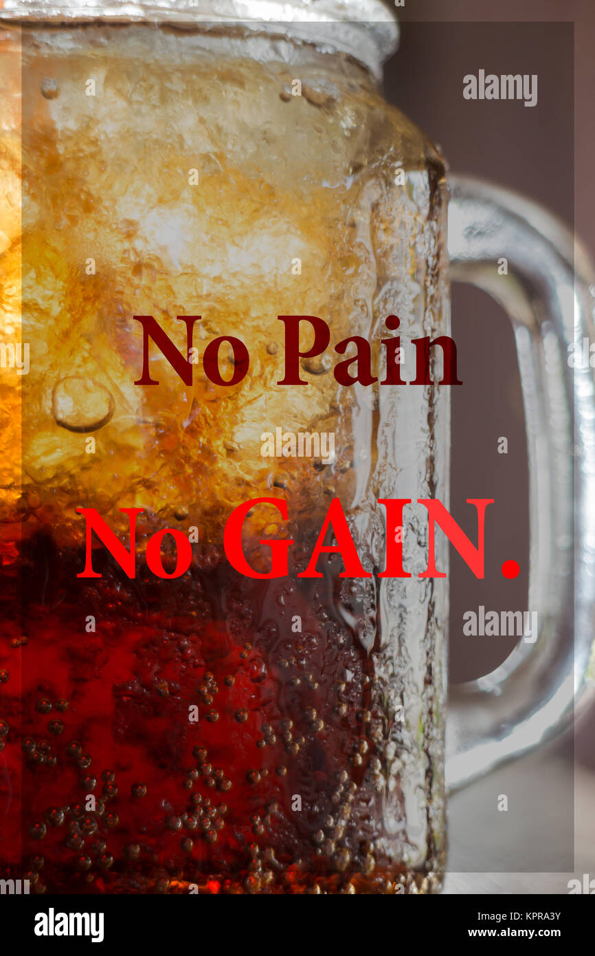 No pain no gain. Inspirational quote Stock Photo - Alamy