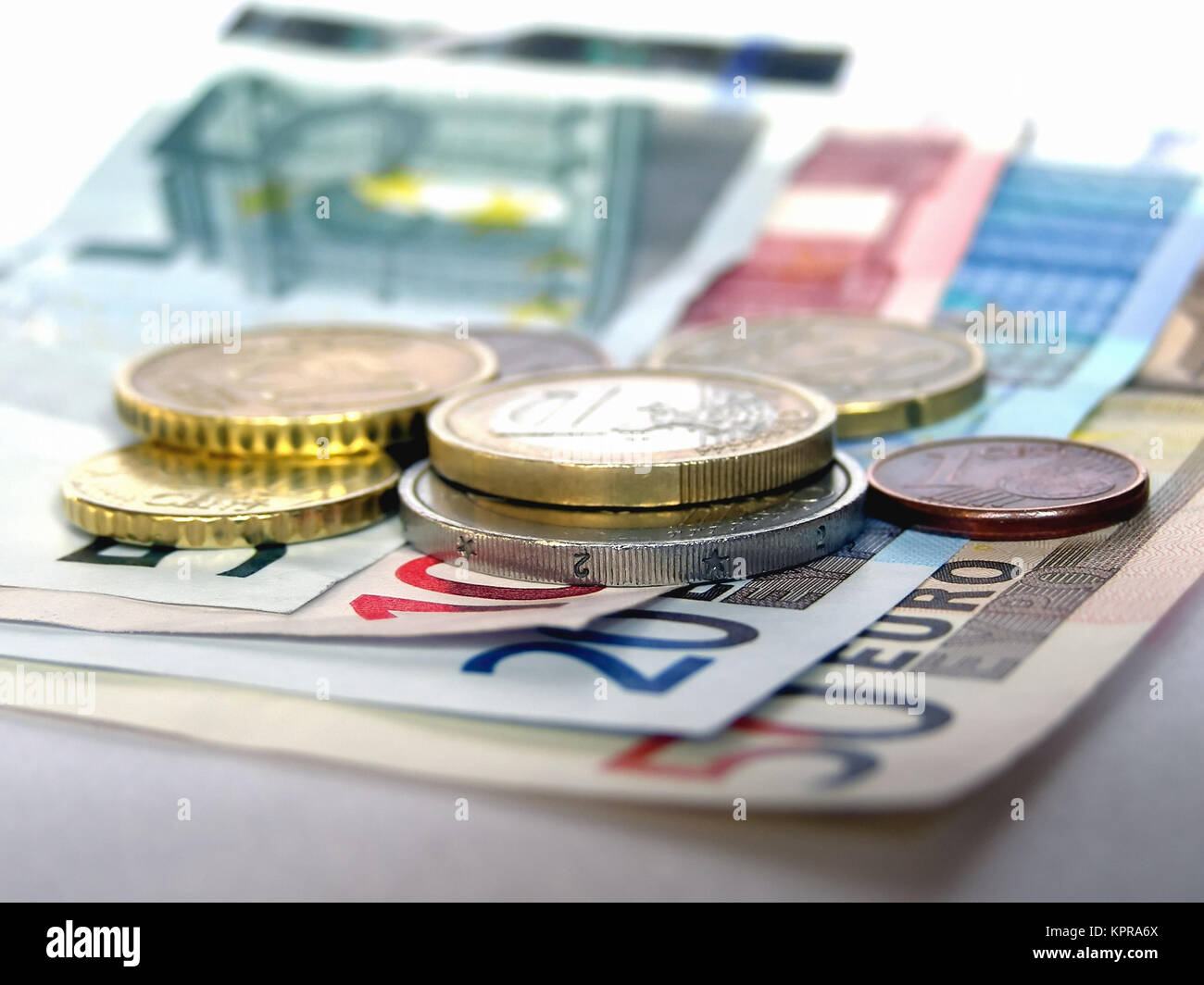 Euros coins and notes Stock Photo - Alamy