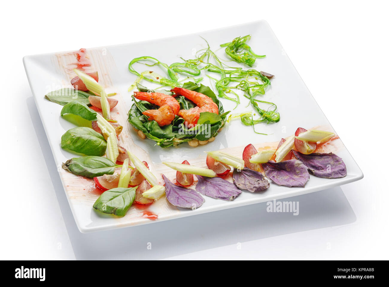 appetizing restaurant food on white background Stock Photo - Alamy