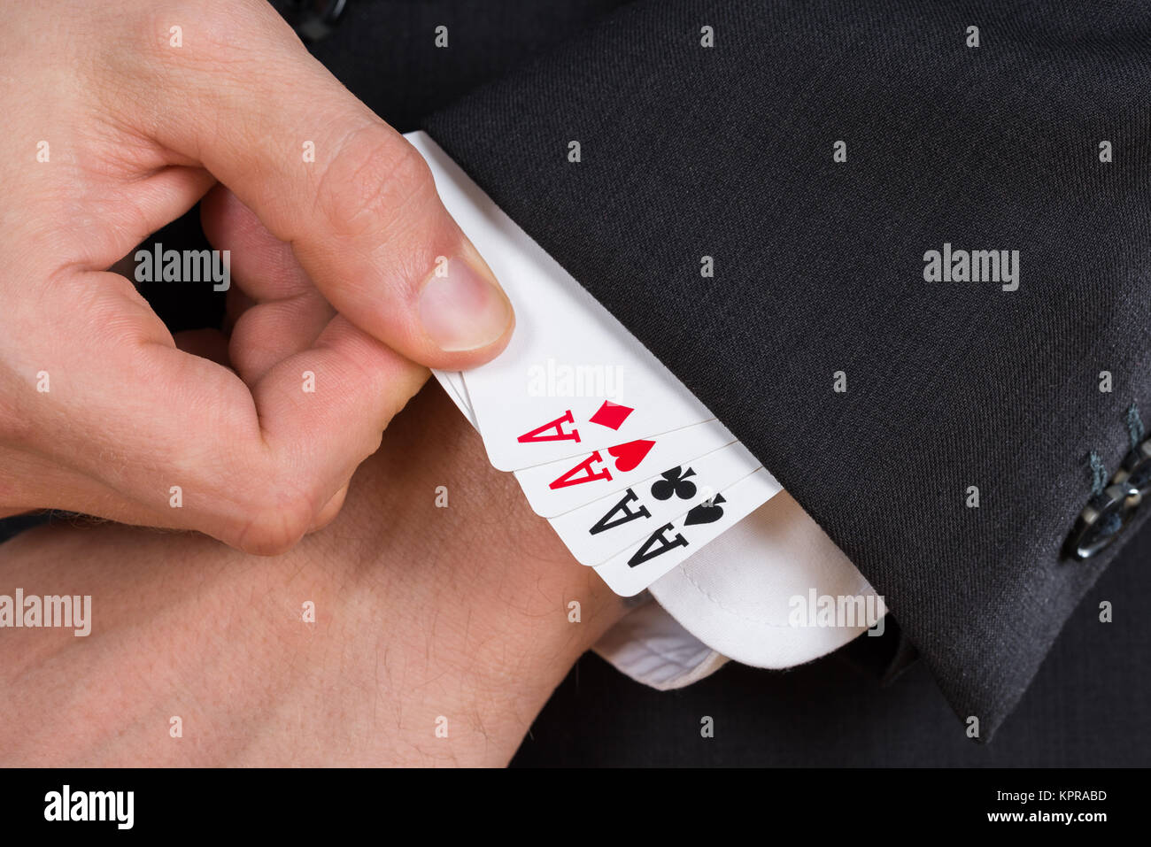 Playing cards ace hand sleeve hi-res stock photography and images - Alamy