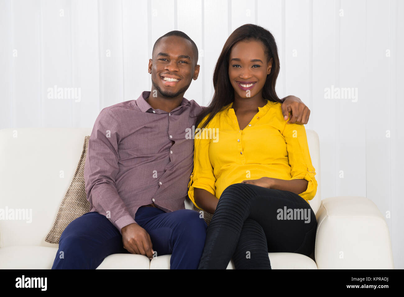 Portrait Of Happy African Couple Stock Photo - Alamy