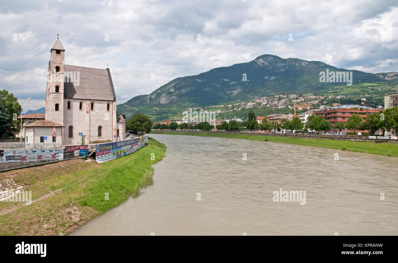 The Adige River at Trento in northern Italy Stock Photo - Alamy