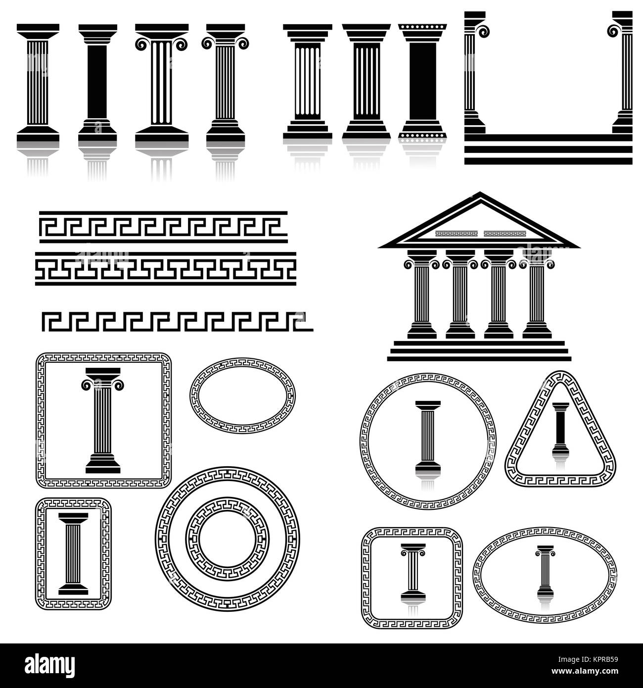 Greek columns isolated Black and White Stock Photos & Images - Alamy