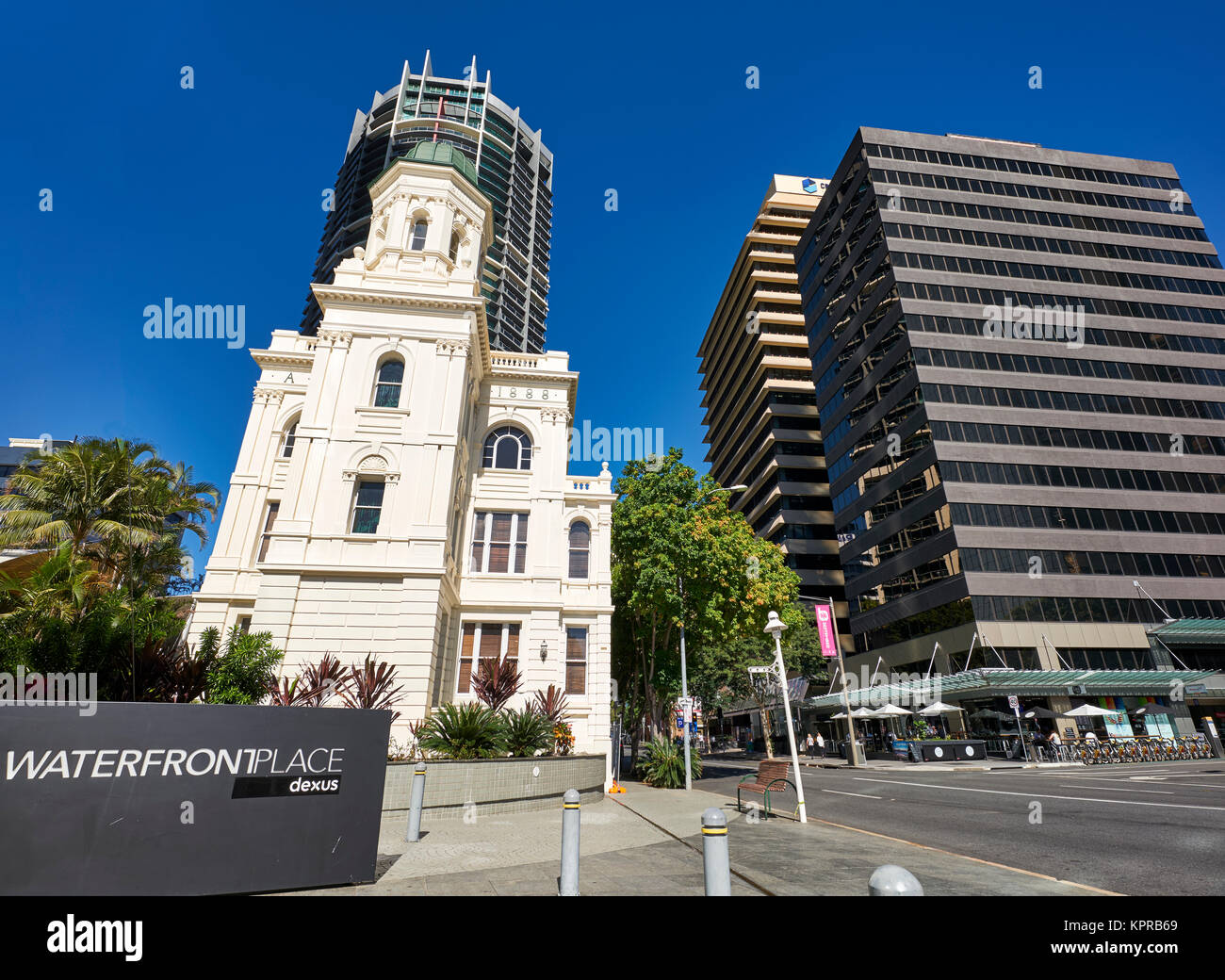 Residential buildings at riverfront in Brisbane, Queensland, Australia ...