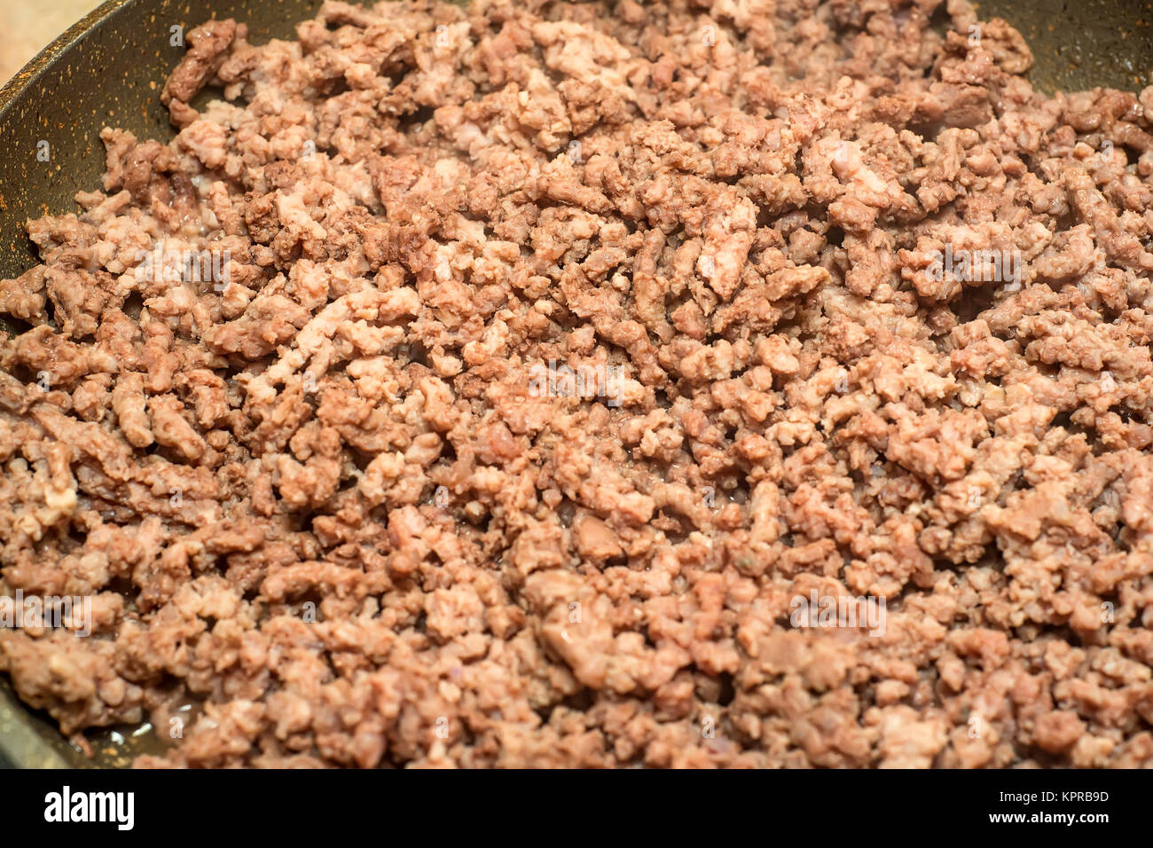 Close-up of fried minced meat Stock Photo - Alamy