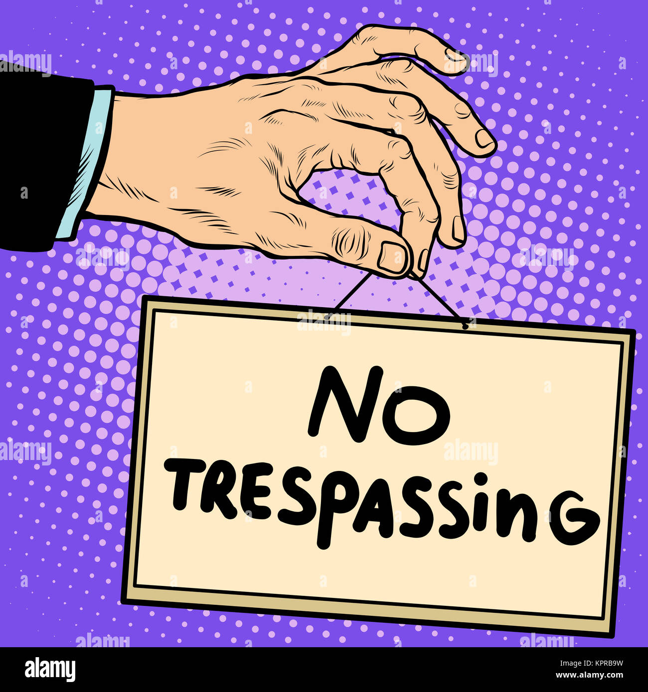 Hand sign no trespassing Stock Photo - Alamy