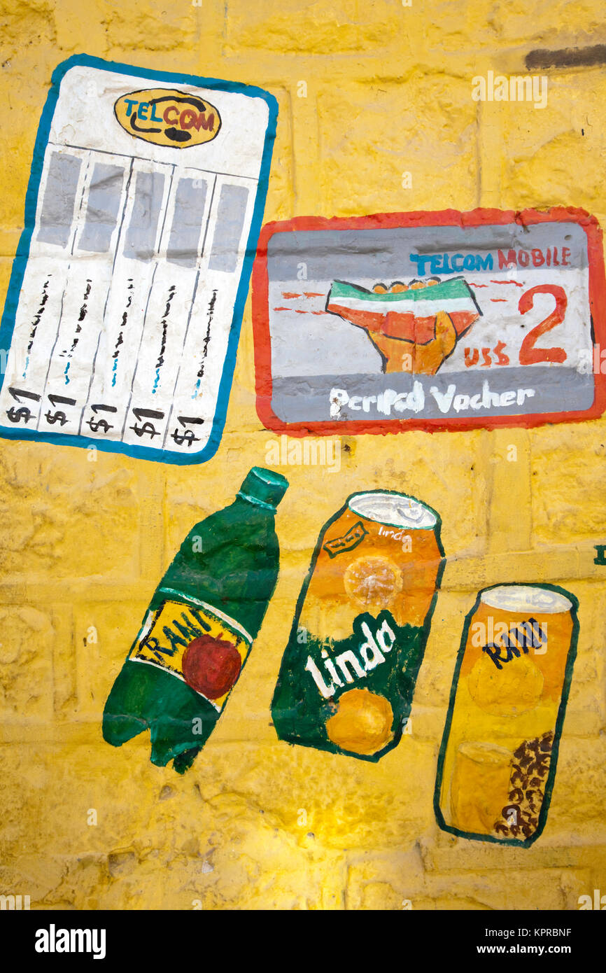 Somali hand painted advertisments in Hargeisa, Somaliland Stock Photo ...