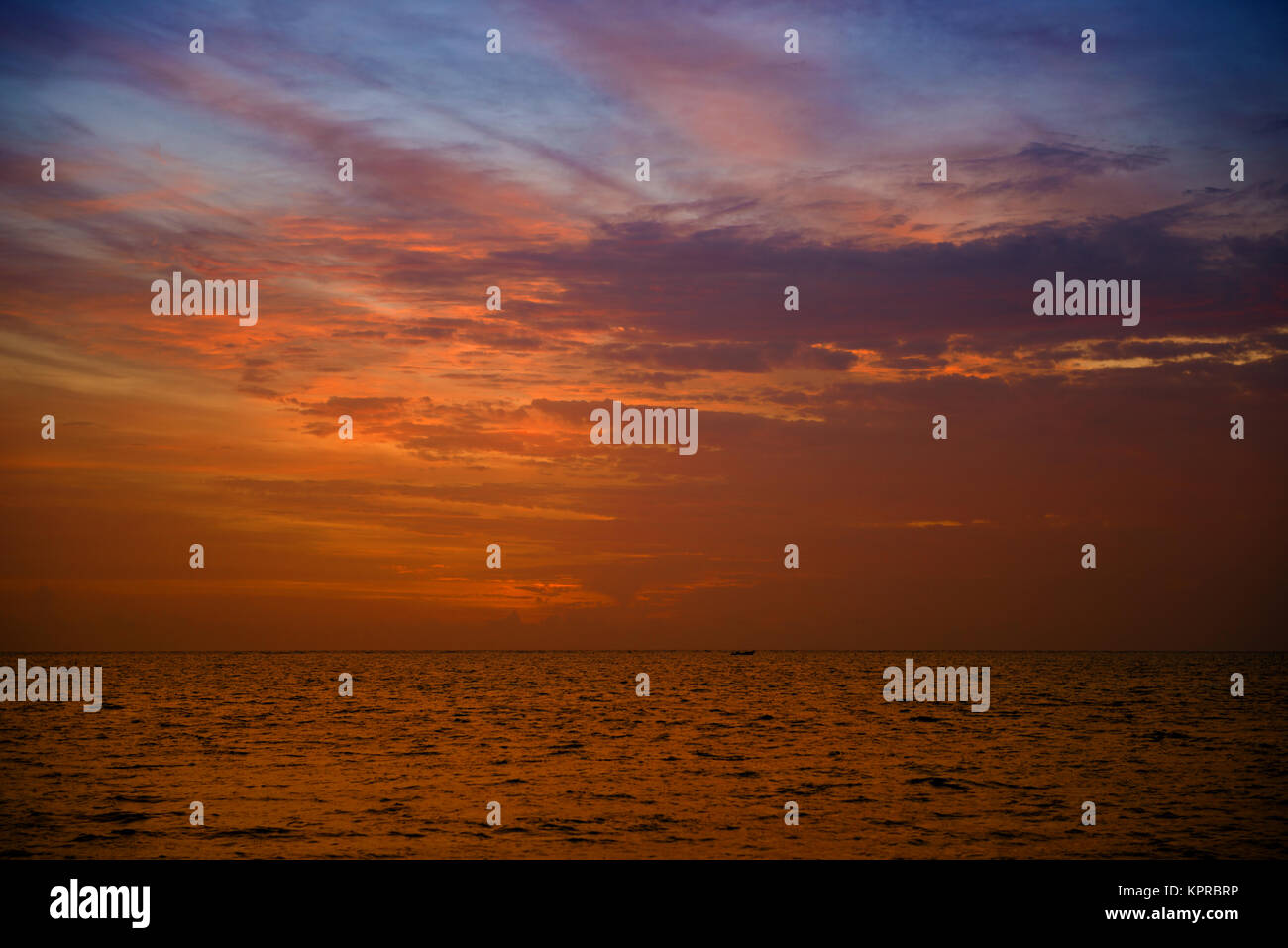 Sunset on the coast of the Caribbean Sea. Dominican sunset Stock Photo ...