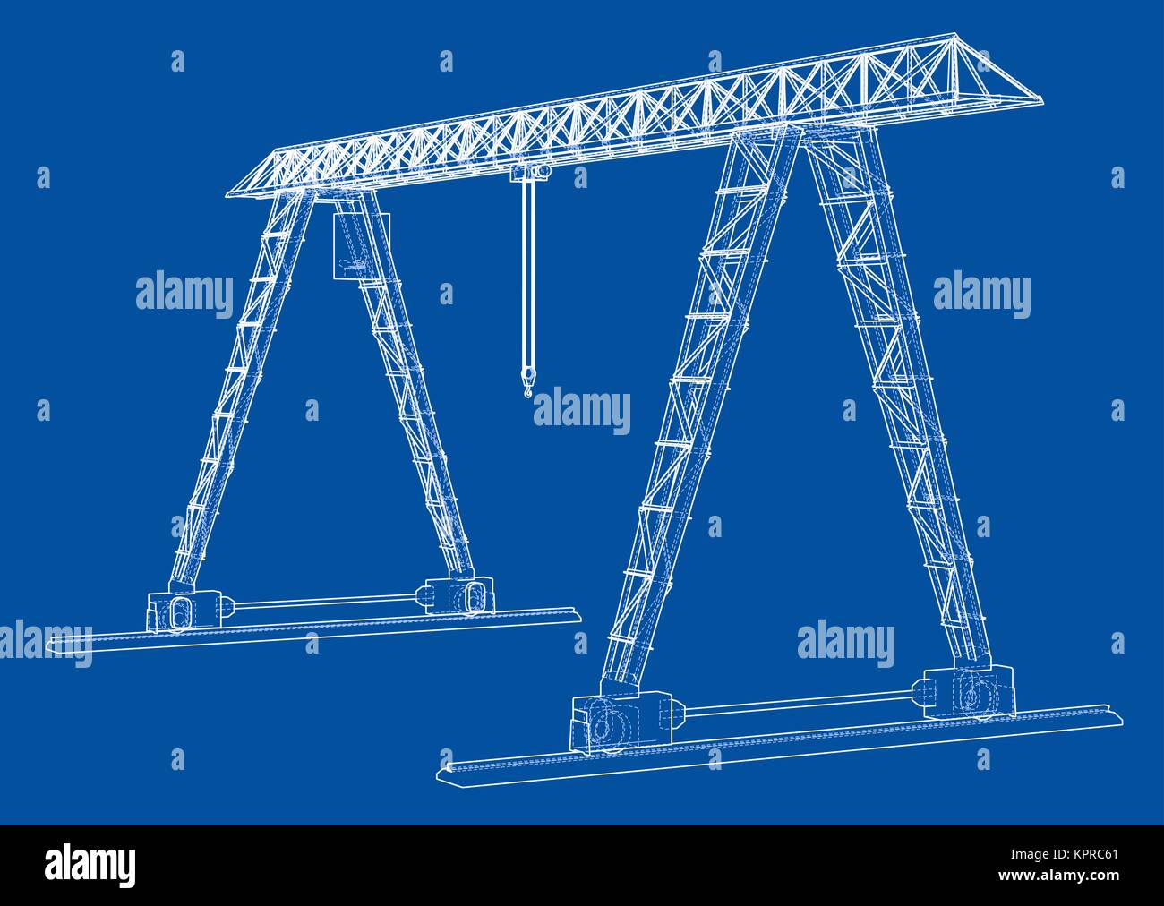 Gantry crane. Wire-frame. Vector EPS10 format Stock Vector Image & Art ...