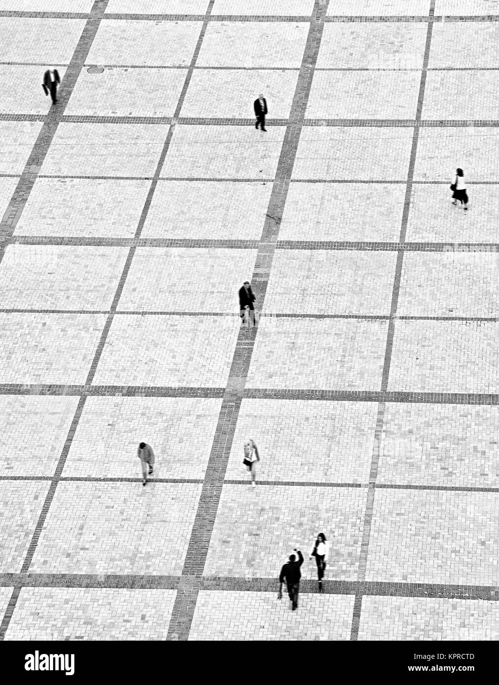 City square aerial view people Black and White Stock Photos & Images ...