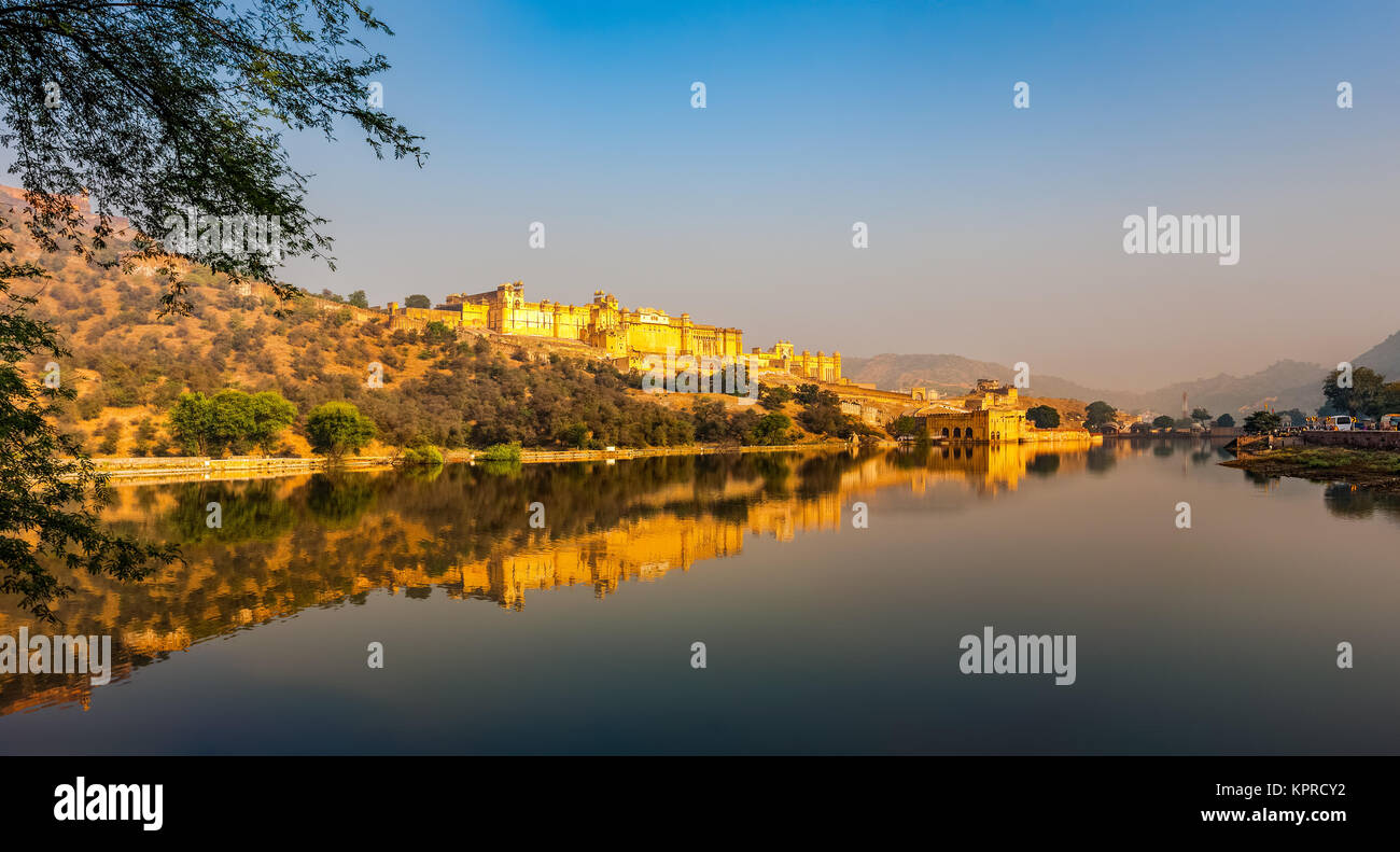 Maota Lake and Amber Fort near Jaipur Stock Photo - Alamy