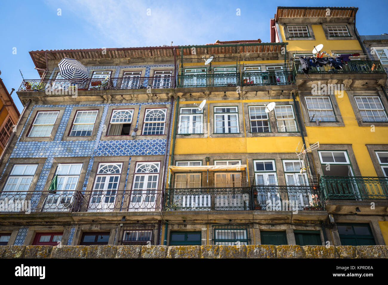 Colorful houses of Porto Ribeira, Portugal Stock Photo - Alamy